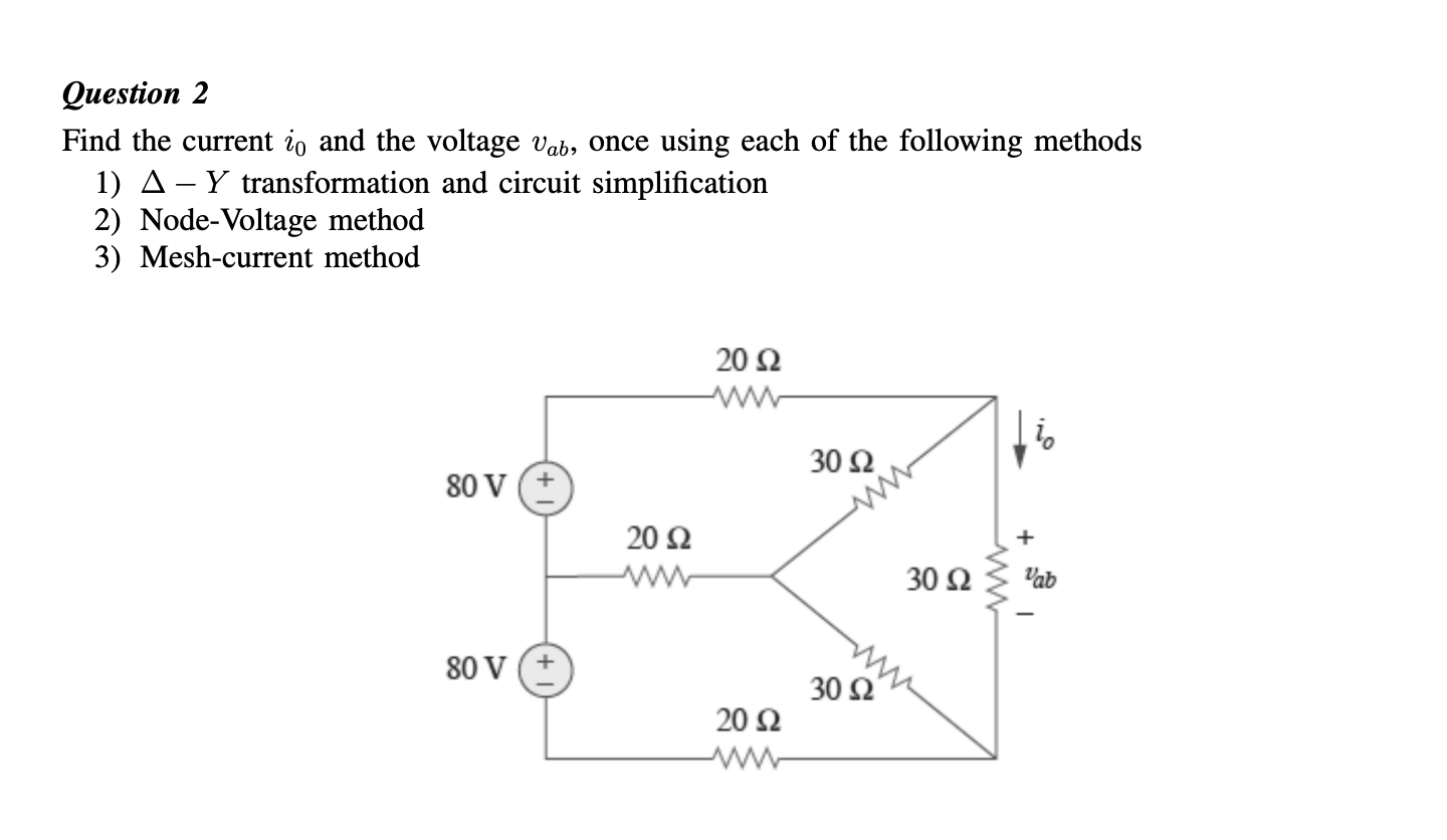 Solved Question 2 Find the current in and the voltage Vab, | Chegg.com