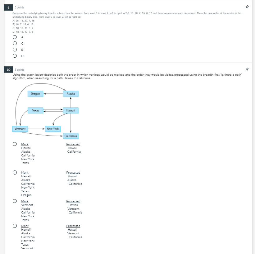 Solved 9 5 points Suppose the underlying binary tree for a | Chegg.com