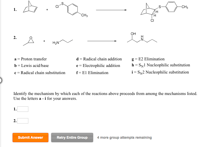 Solved Identify the mechanism by which each of the reactions | Chegg.com