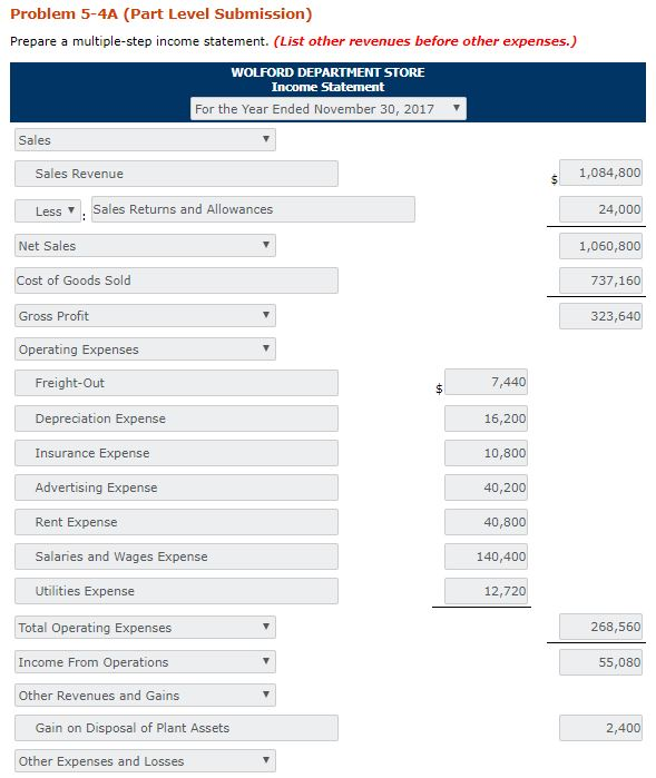 Solved Problem 5-4A (Part Level Submission) Wolford | Chegg.com