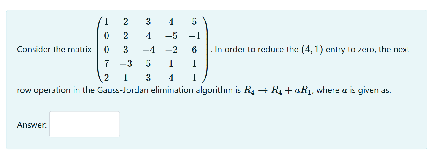 Solved Consider the matrix | Chegg.com