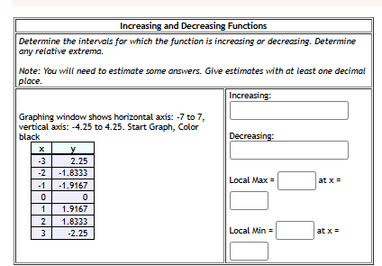 Solved Increasing and Decreasing FunctionsDetermine the | Chegg.com