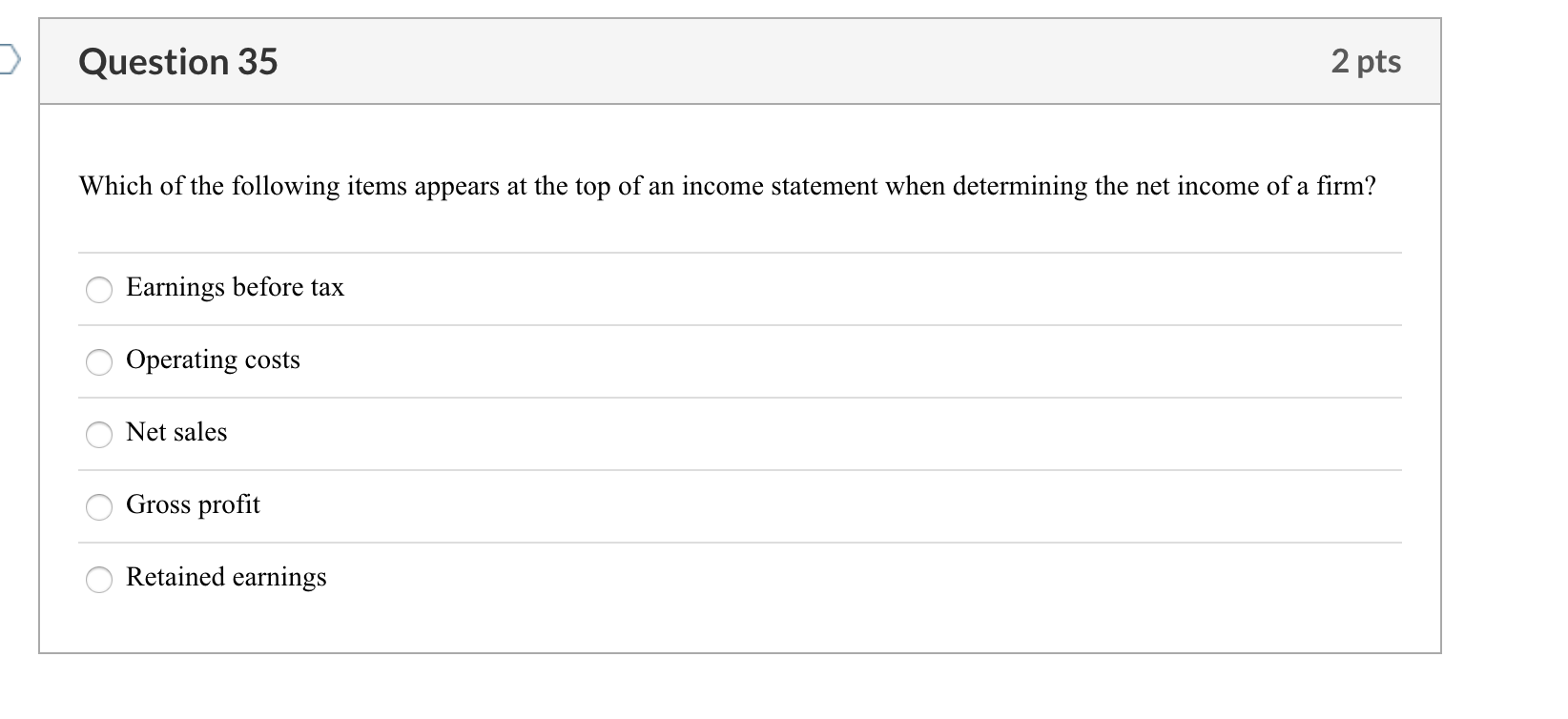 Solved Question 35 2 pts Which of the following items | Chegg.com