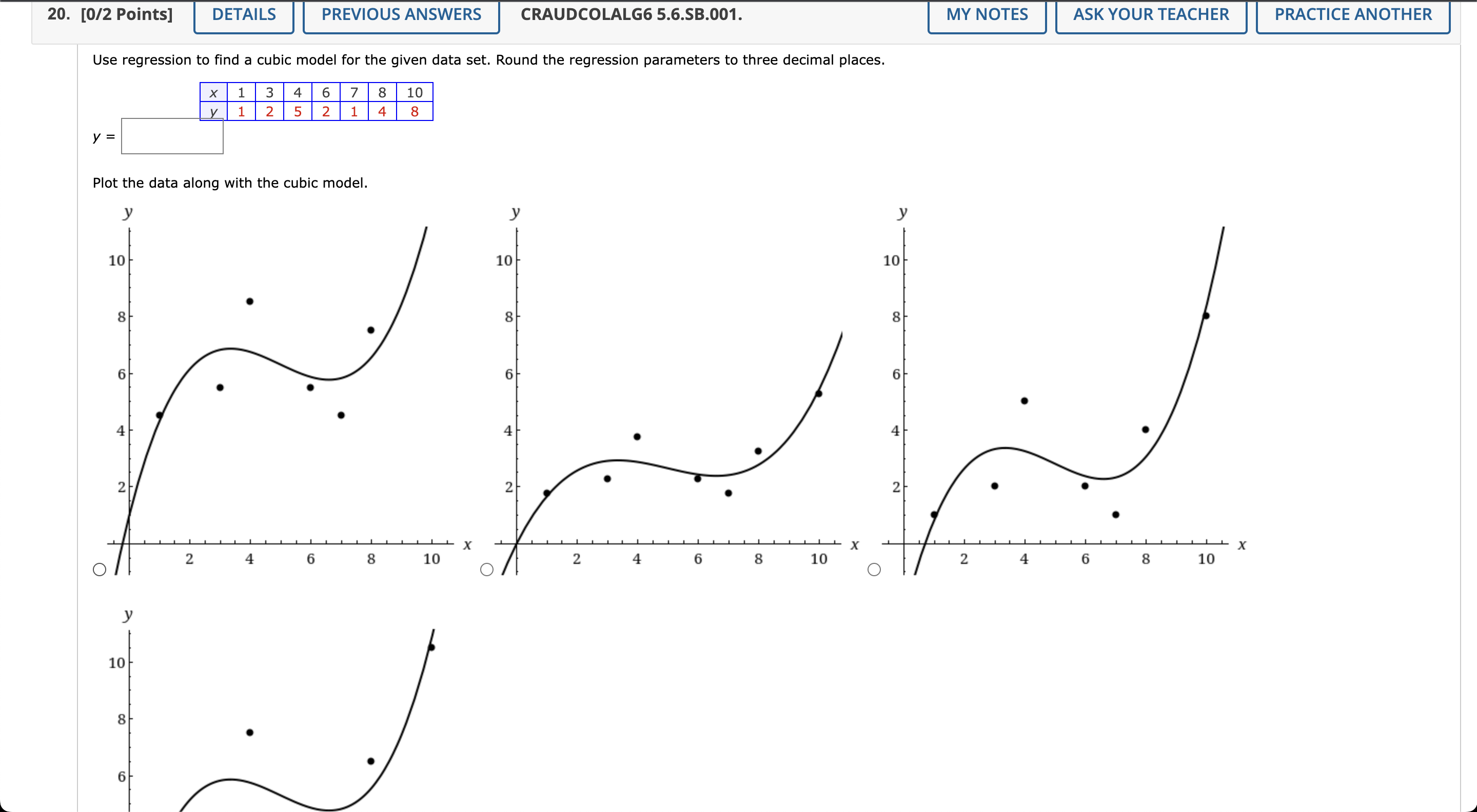 Solved Plot the data along with the cubic model. | Chegg.com Solved Plot the data along with the cubic model. | Chegg.com