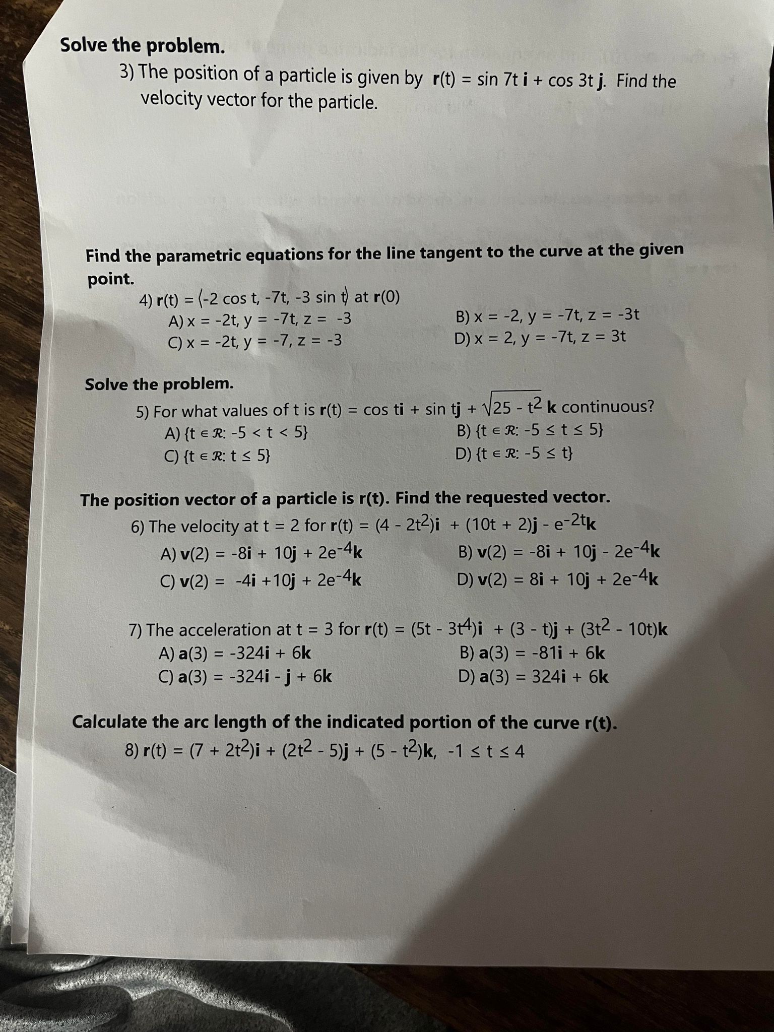 Solved Solve the problem. 3) The position of a particle is | Chegg.com