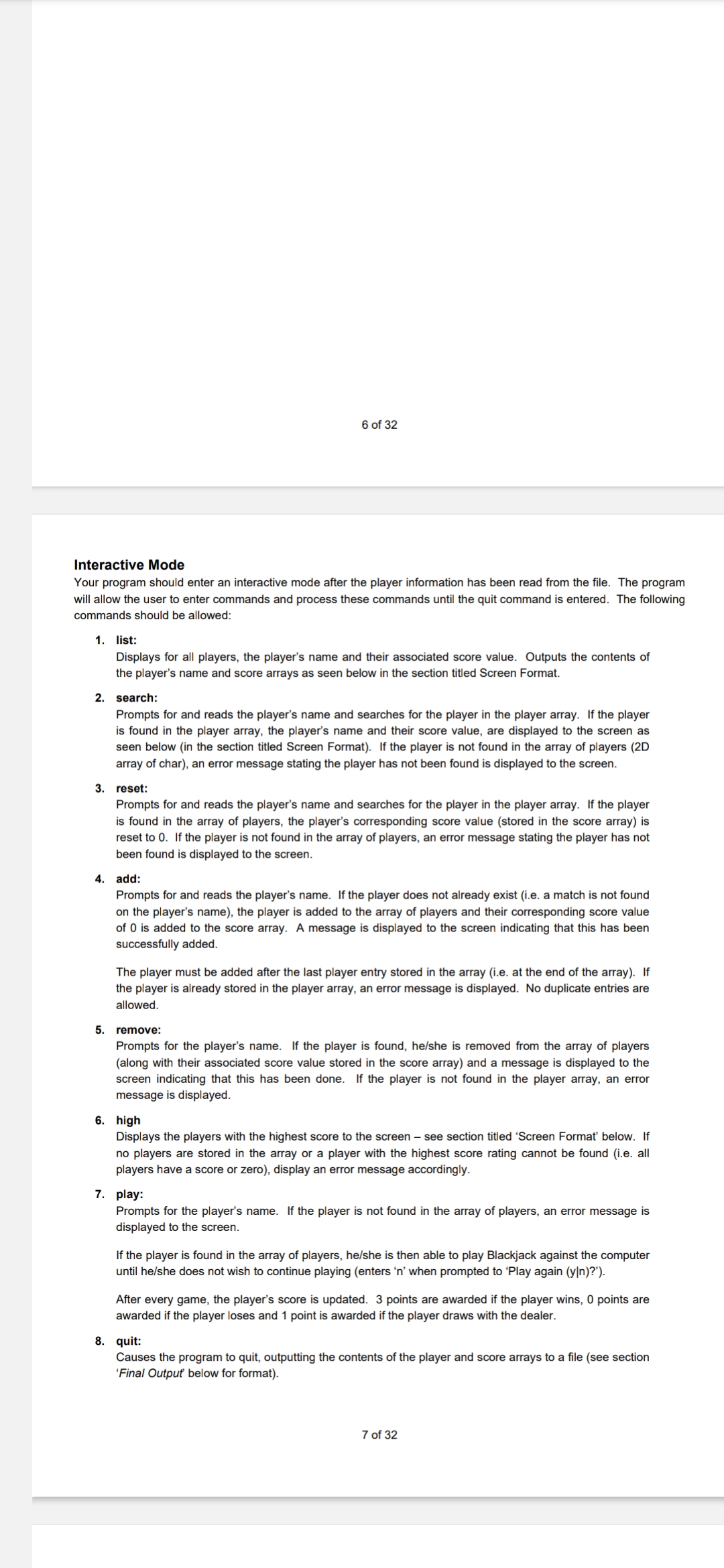 Solved Interactive Mode Your program should enter an | Chegg.com