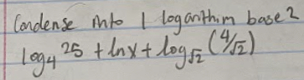 Solved Condense into 1 ﻿loganthim base | Chegg.com