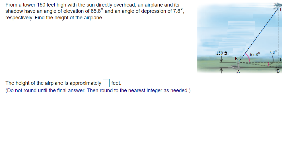 Solved From a tower 150 feet high with the sun directly | Chegg.com