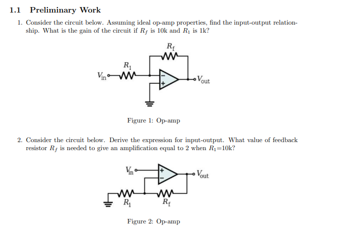 Solved .1 Preliminary Work 1. Consider the circuit below. | Chegg.com