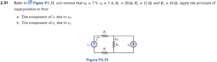 Solved 31 Refer to 斤 Figure P2.31, and assume that vS=7 | Chegg.com