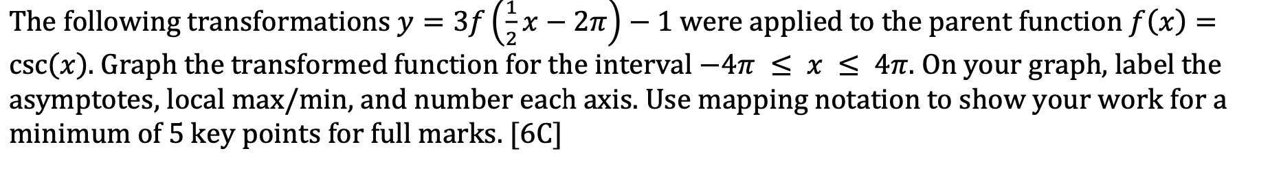 Solved 1 X = The following transformations y 3f - 27t) – 1 | Chegg.com