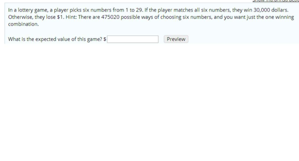 Solved In a lottery game, a player picks six numbers from 1 | Chegg.com