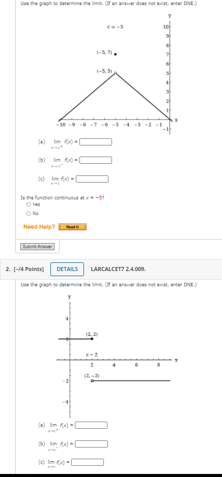 Solved Use the graph to determine the limit. (If an answer | Chegg.com
