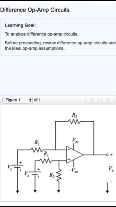 Solved Difference Op-Amp Circuits Learning Goal: To analyze | Chegg.com