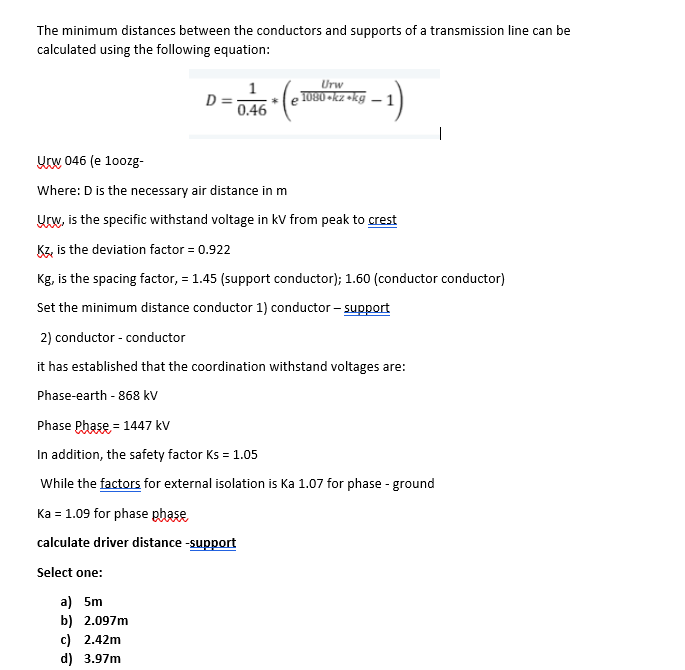 Solved The minimum distances between the conductors and | Chegg.com