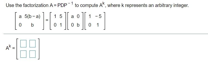 Solved Let A = PDP-1 and P and D as shown below. Compute A4. | Chegg.com