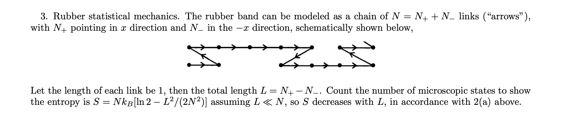 3. Rubber statistical mechanics. The rubber band can | Chegg.com
