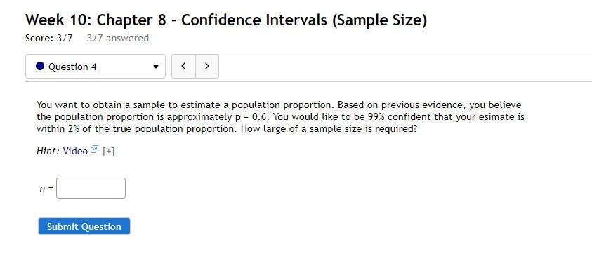 Solved Week 10: Chapter 8 - Confidence Intervals (Sample | Chegg.com