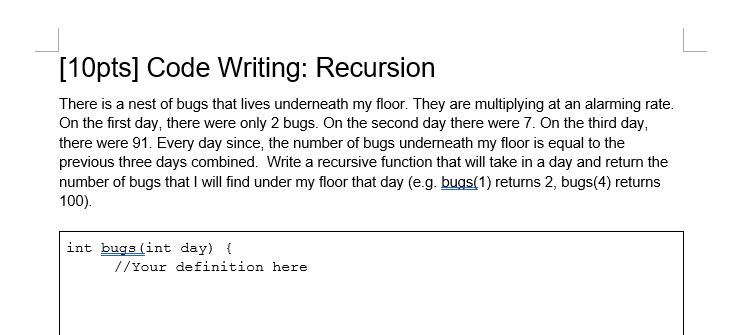Solved [10pts] Code Writing: Recursion There is a nest of | Chegg.com