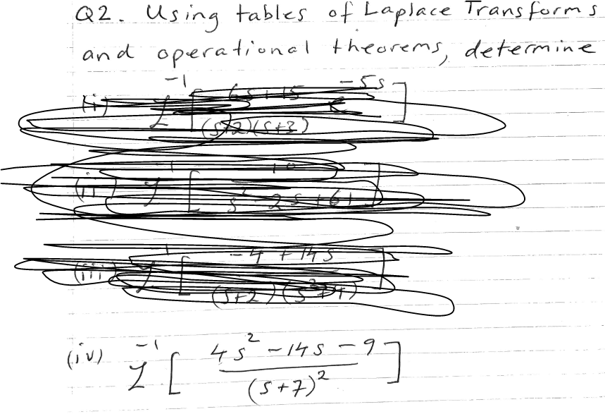 Solved Q2. Using tables of Laplace Transforms . 1.... 1 | Chegg.com Solved Q2. Using tables of Laplace Transforms . 1.... 1 | Chegg.com
