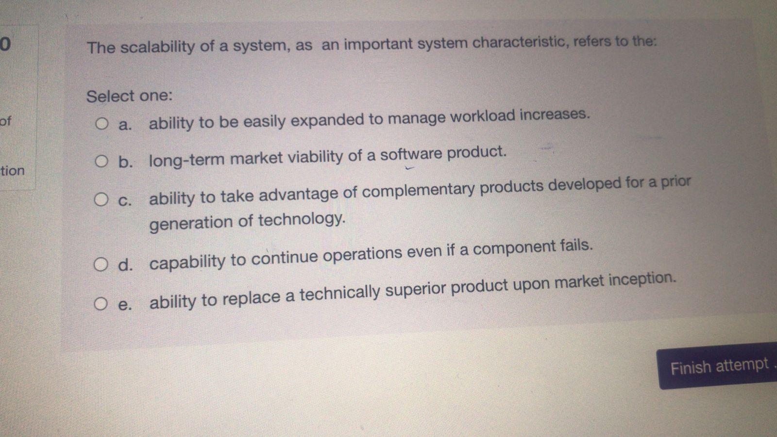 Solved The scalability of a system, as an important system | Chegg.com