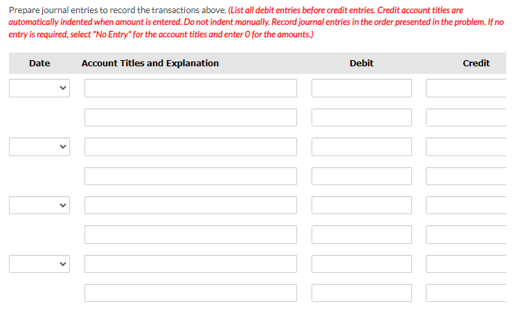 Solved Prepare journal entries to record the 2023 | Chegg.com
