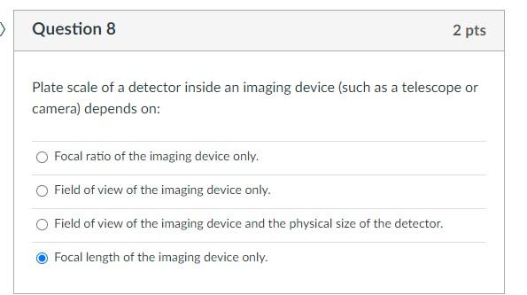 Solved Plate scale of a detector inside an imaging device | Chegg.com