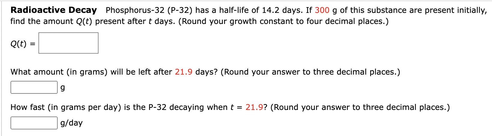 Solved Radioactive Decay Phosphorus-32 (P-32) has a | Chegg.com