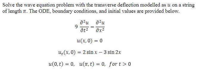 Solved Solve The Wave Equation Problem With The Transverse