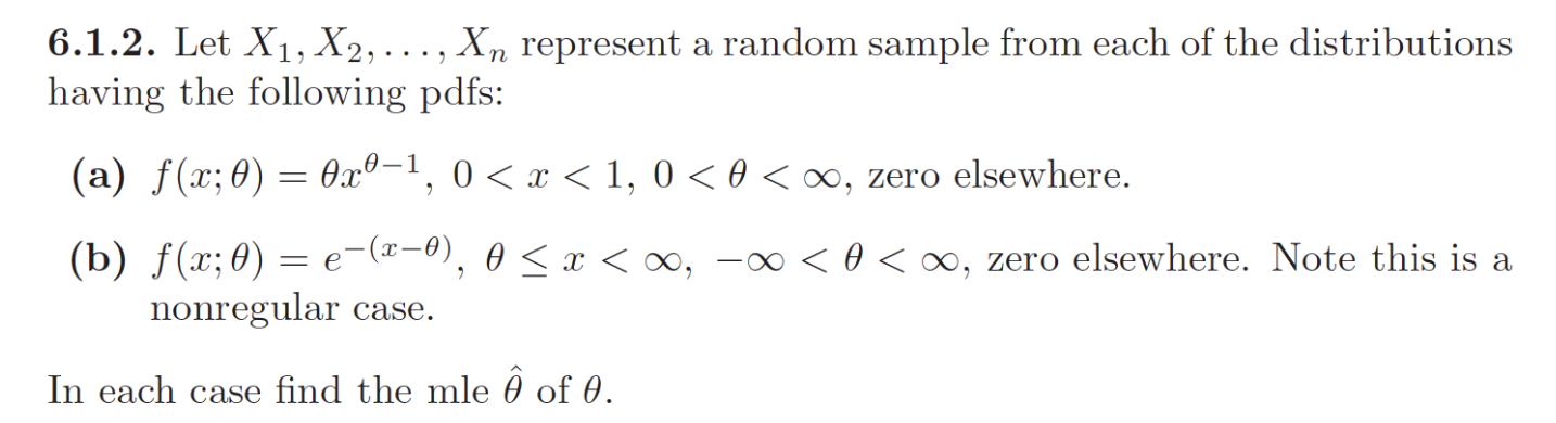 Solved 6.1.2. Let X1, X2, ..., Xn represent a random sample | Chegg.com Solved 6.1.2. Let X1, X2, ..., Xn represent a random sample | Chegg.com