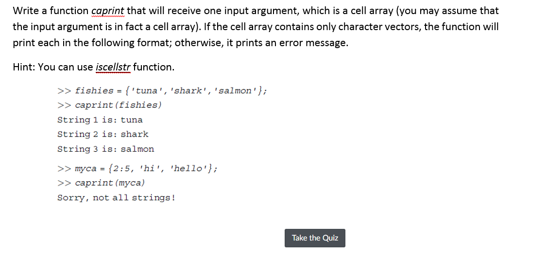 Solved Write A Function Caprint That Will Receive One Input 5844