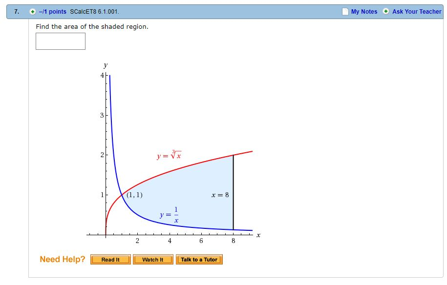 Solved 7. +-11 points SCalcET8 6.1.001 | My Notes Ask Your | Chegg.com Solved 7. +-11 points SCalcET8 6.1.001 | My Notes Ask Your | Chegg.com