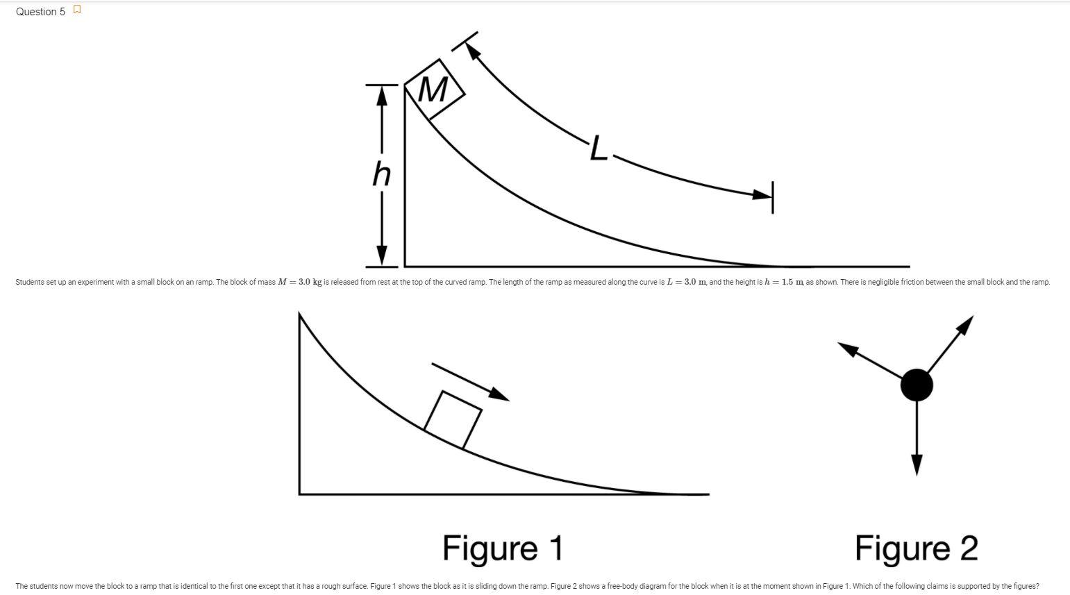 Solved Question 5 0 m L h Students set up an experiment with | Chegg.com