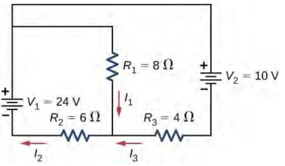 Solved Determine the current in each branch of the circuit | Chegg.com