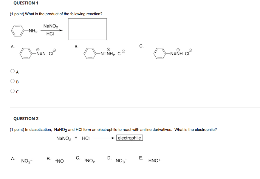 Solved QUESTION1 (1 point) What is the product of the | Chegg.com