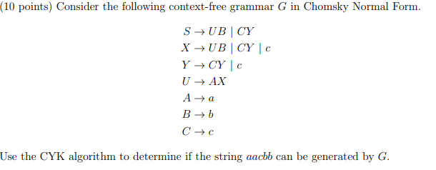 Solved (10 points) Consider the following context-free | Chegg.com