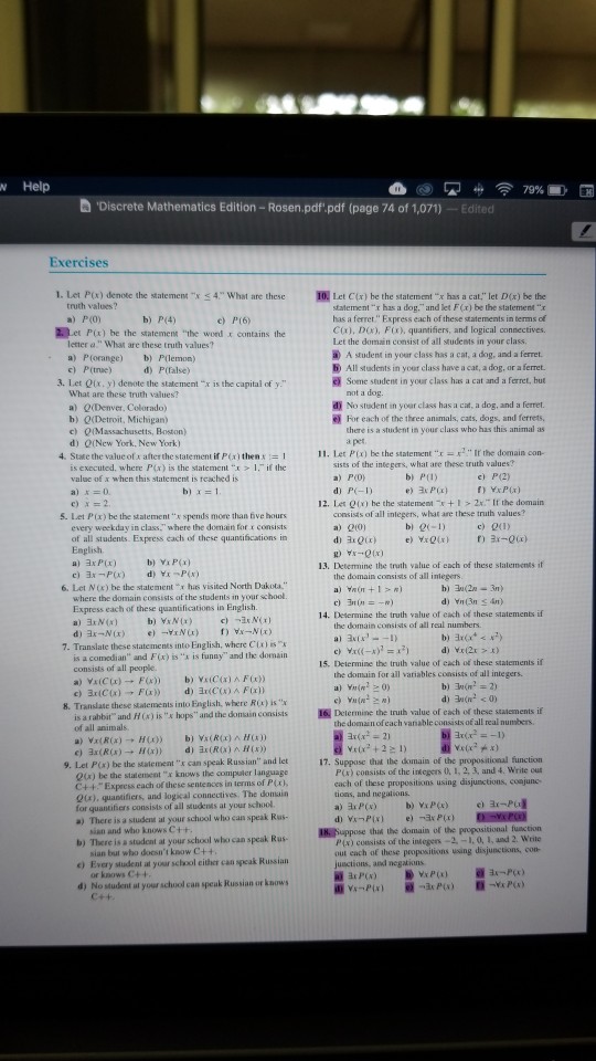 Solved a 'Discrete Mathematics Edition-Rosen.pdf pdf (page | Chegg.com