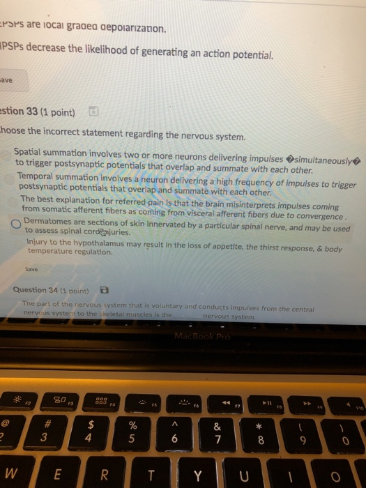 Solved PSPs are locai graaea aepoiarization PSPs decrease | Chegg.com