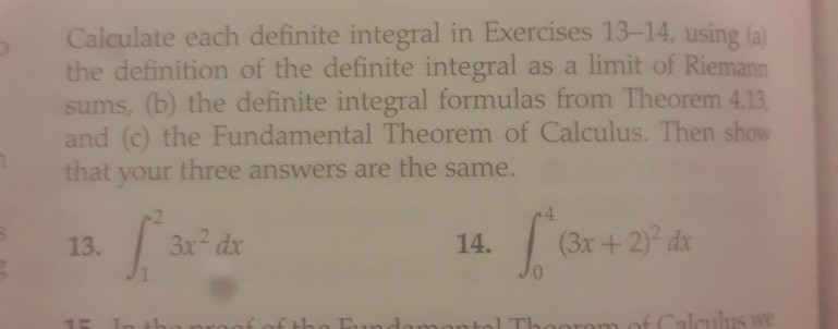 Solved Calculate each definite integral in Exercises 13-14, | Chegg.com
