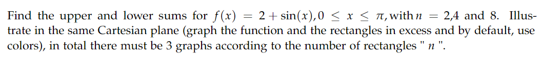 Solved Find the upper and lower sums for | Chegg.com