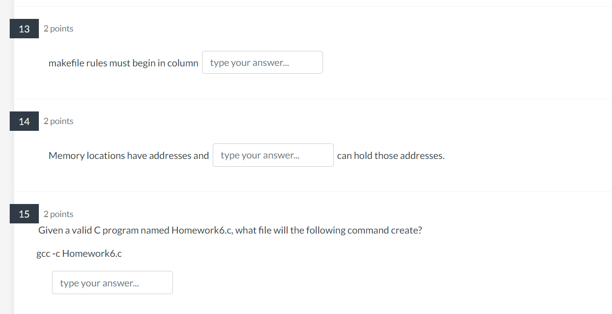 Solved makefile rules must begin in column 2 points Memory | Chegg.com