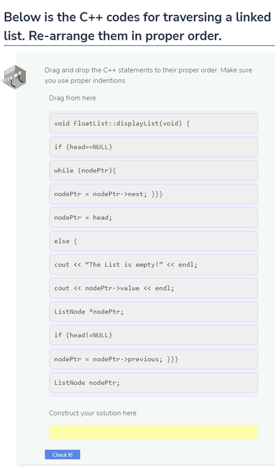 Solved Below is the C++ codes for traversing a linked list. | Chegg.com