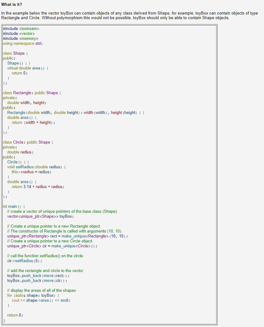 Solved What is it? In the example below the vector toyBox | Chegg.com