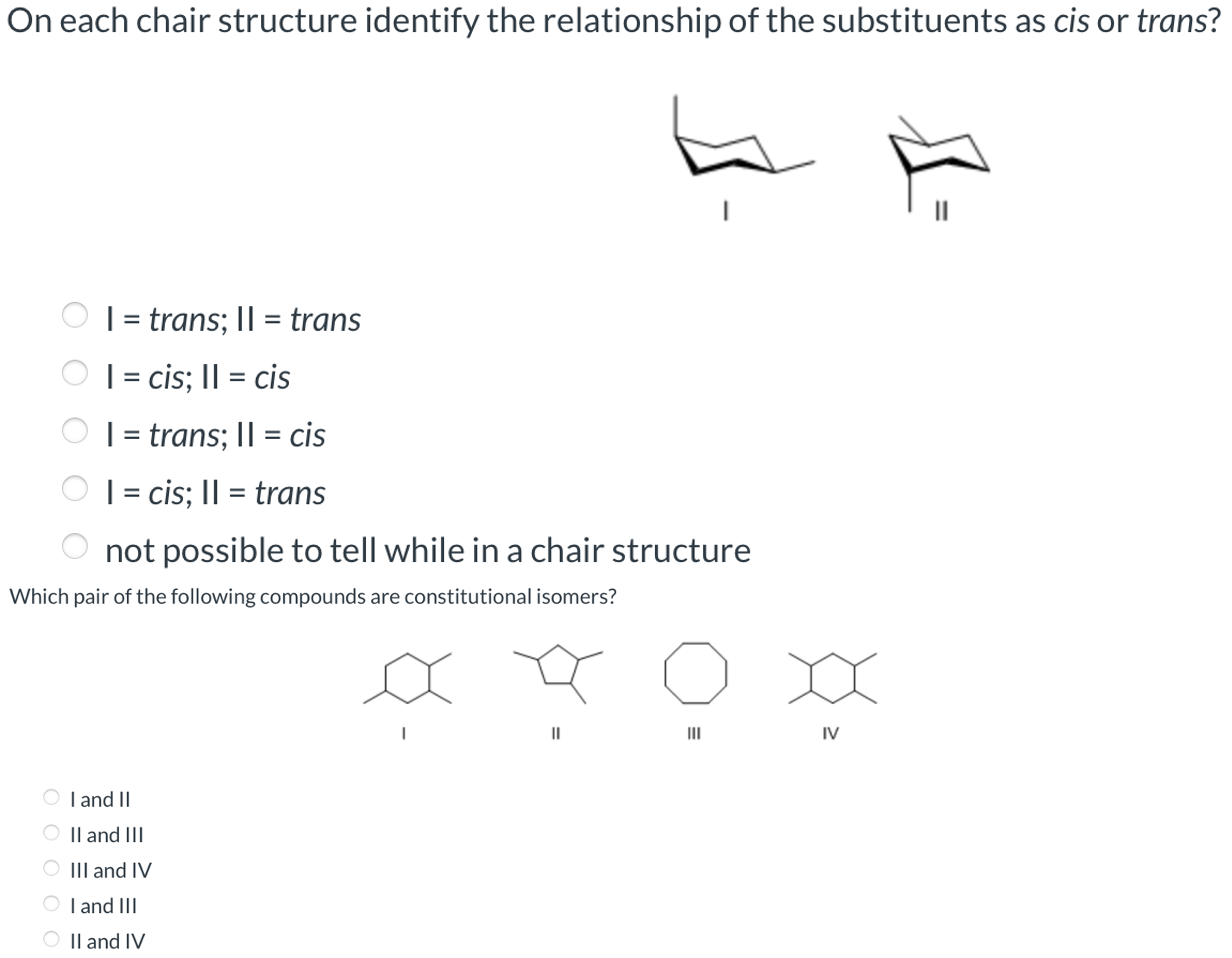 Solved On each chair structure identify the relationship of | Chegg.com