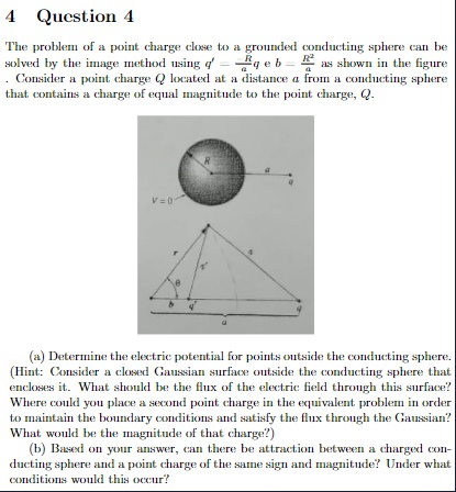 Solved The problem of a point charge close to a grounded | Chegg.com