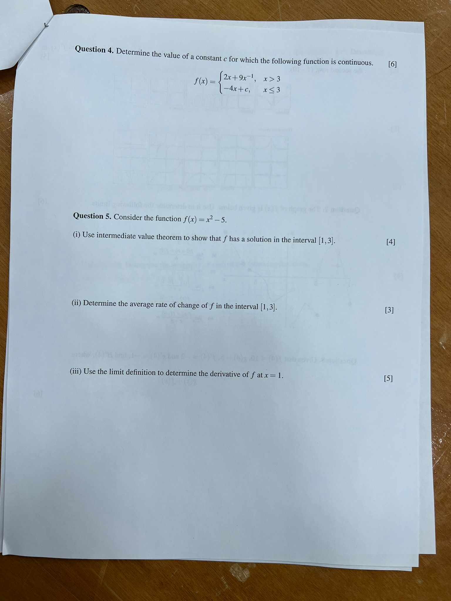 Solved Question 4. Determine the value of a constant c for | Chegg.com
