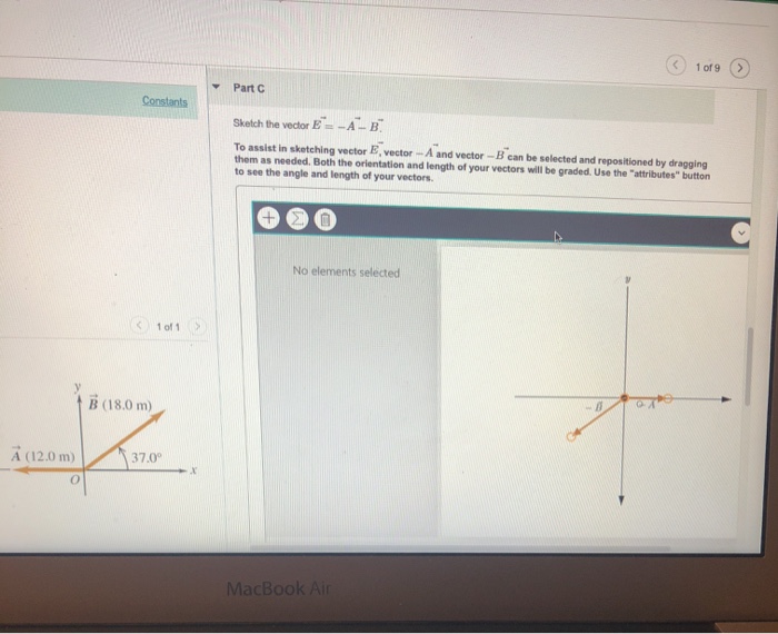 Solved 1of9 ( Part C Constants Sketch the vector E-A-B To | Chegg.com