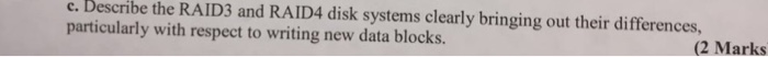 Solved c. Describe the RAID3 and RAID4 disk systems clearly | Chegg.com