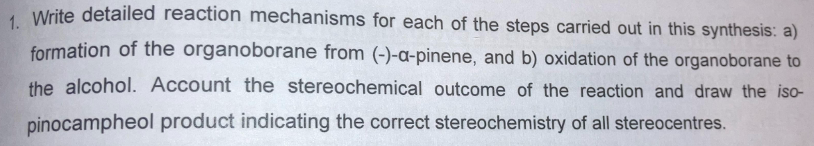 Solved 1. Write detailed reaction mechanisms for each of the | Chegg.com