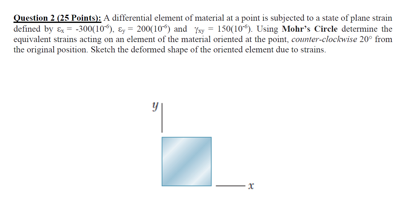 Solved Question 2 (25 Points): A differential element of | Chegg.com